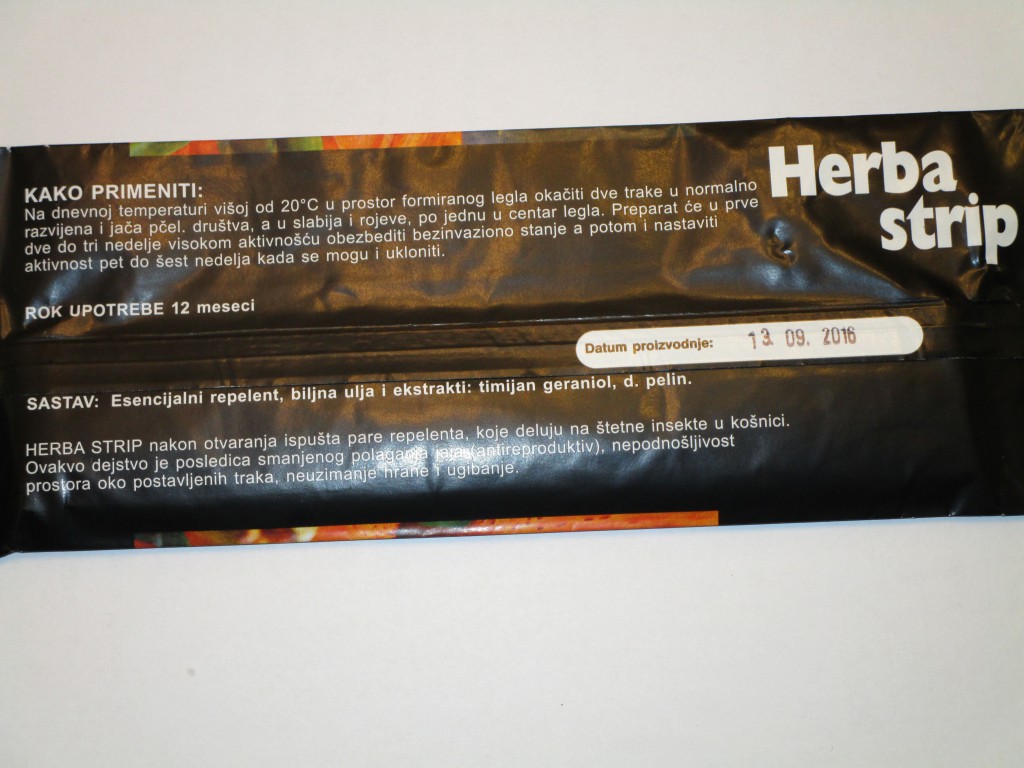 HERBA STRIP = AMITRAZ + AKRINATRIN ??? - Savez pčelarskih organizacija ...